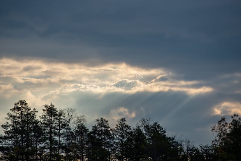 High Contrast Clouds on Blue Sky Over Natural Landscape Stock Photo ...