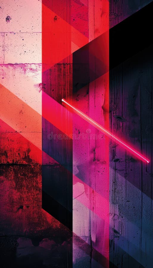 Vibrant Abstract Design with Geometric Shapes and Neon Lighting for ...