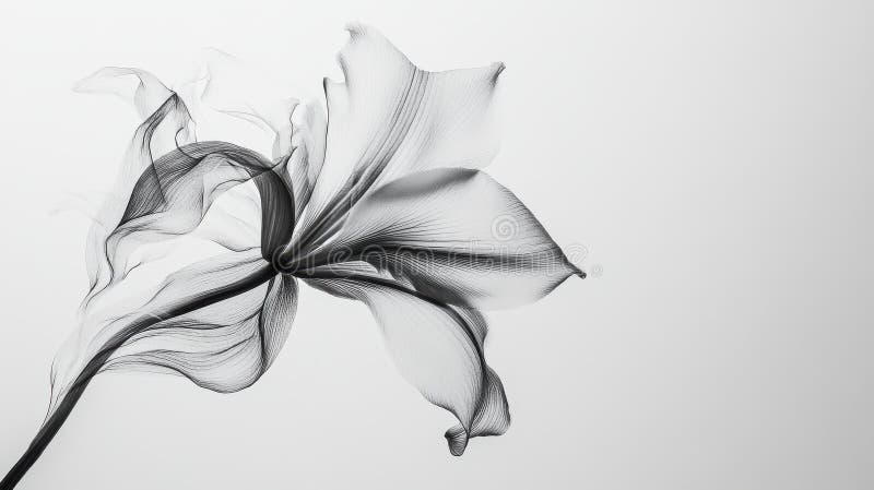 High-contrast Easter Lily, Delicate Textures in Monochrome Composition ...