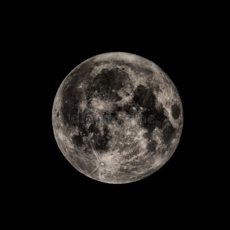 High Contrast Waxing Crescent Moon Seen With Telescope Stock Image ...