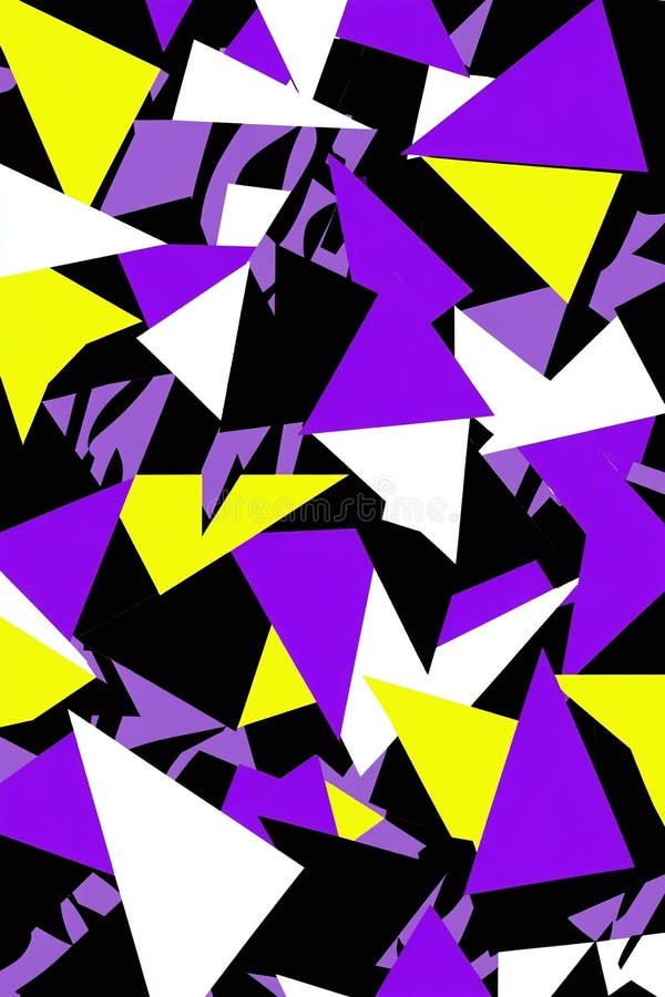 High-contrast Geometric Pattern of Overlapping Triangles in Neon Shades ...