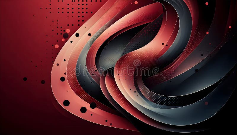 High-contrast Graphic Design Backdrop with Glossy Surfaces and Deep Red ...