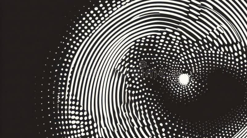 High Contrast Halftone Pattern with Concentric Circles Creating a Dynamic Visual Flow Stock ...