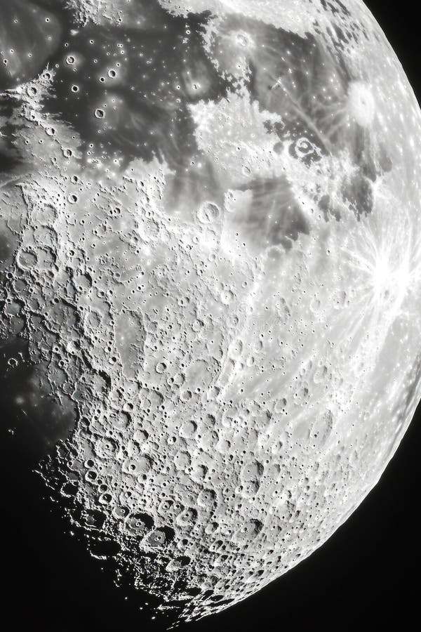 A High-contrast Image of the Moon, Captured in Black and White Stock ...