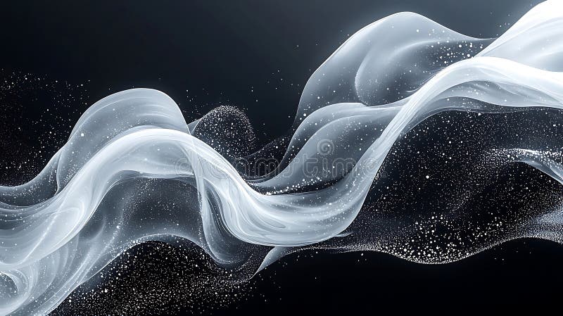 High Contrast Ink Waves with Fluid Motions and Sparkling Particles ...