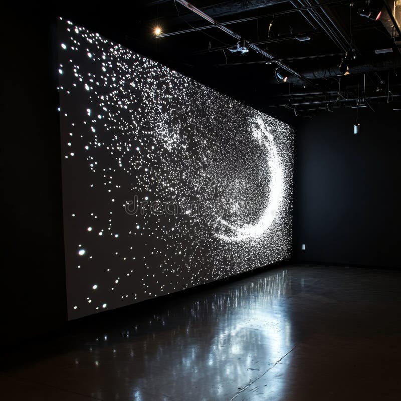 High-Contrast Light Installation Featuring Abstract Starry Universe ...