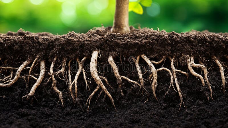 High-contrast Macro of Plant Roots Entangled with Soil Organisms ...