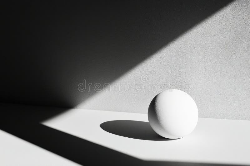 High-contrast Minimalist Composition Featuring a Bright White Sphere in ...