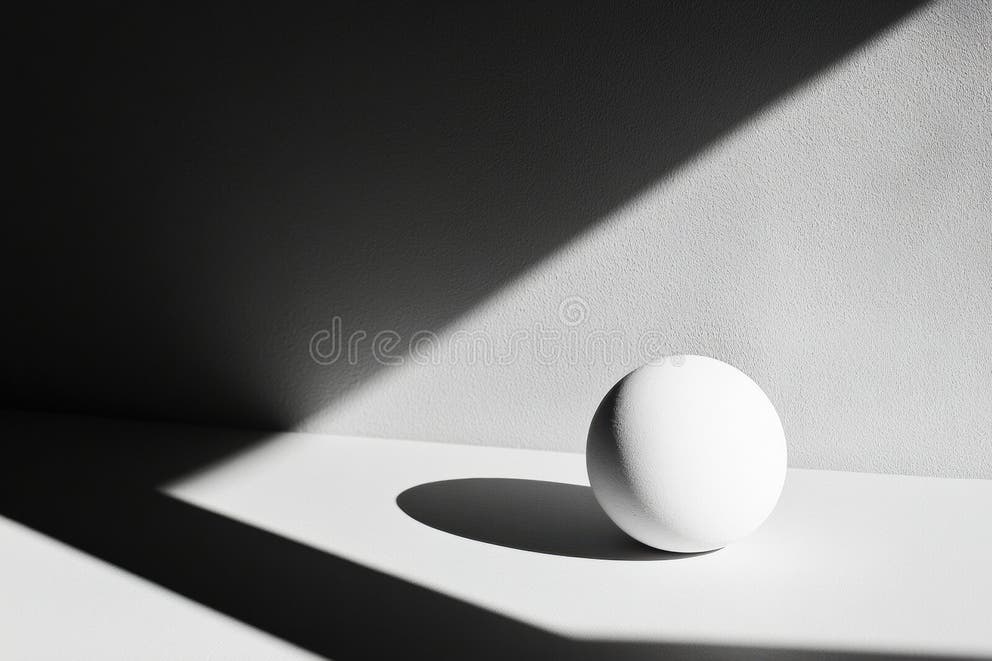 High-contrast Minimalist Composition Featuring a Bright White Sphere in ...