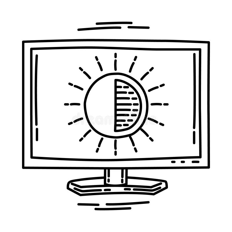High Contrast Mode Icon. Doodle Hand Drawn or Outline Icon Style Stock ...