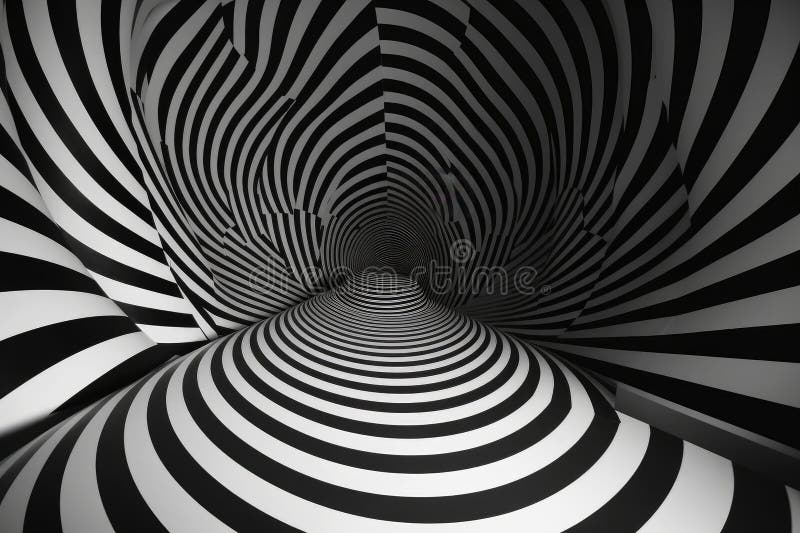 High-contrast Optical Illusion of Black and White Stripes on a Gray ...