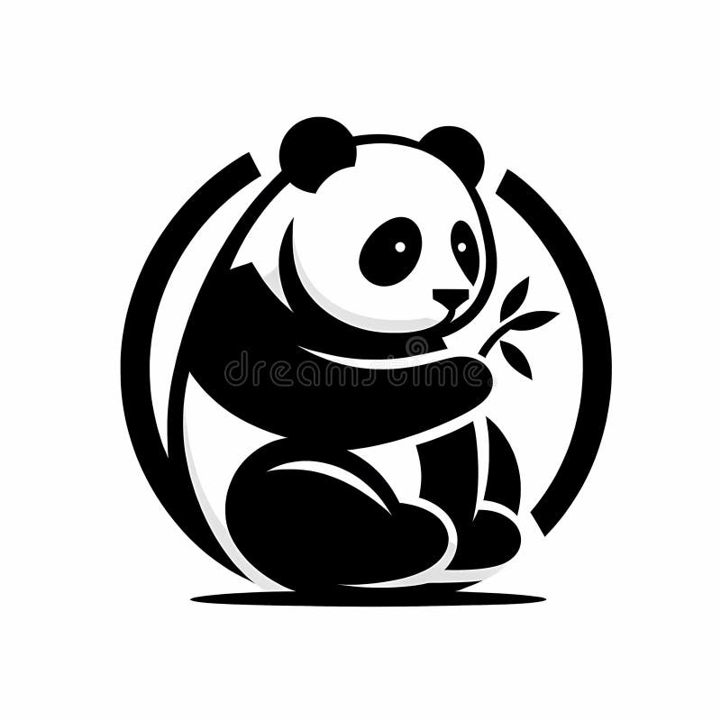 High-contrast Panda Artwork Emphasizing Its Gentle Nature Stock ...