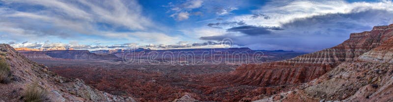 High-contrast Panoramic Image of the Canyon Landscape of the Arizona ...