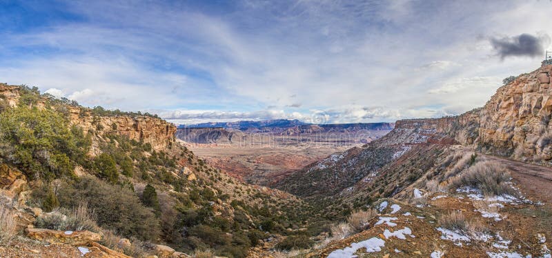 High-contrast Panoramic Image of the Canyon Landscape of the Arizona ...