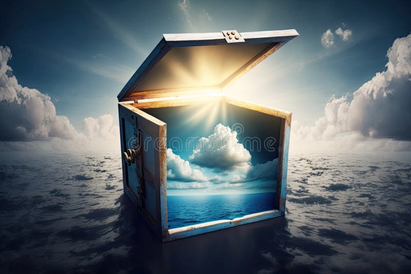 High Contrast Photograph Shows a Treasure Box Lying Open at the Bottom ...