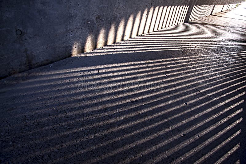 High-contrast Shadows Against an Underpass Wall Stock Image - Image of ...