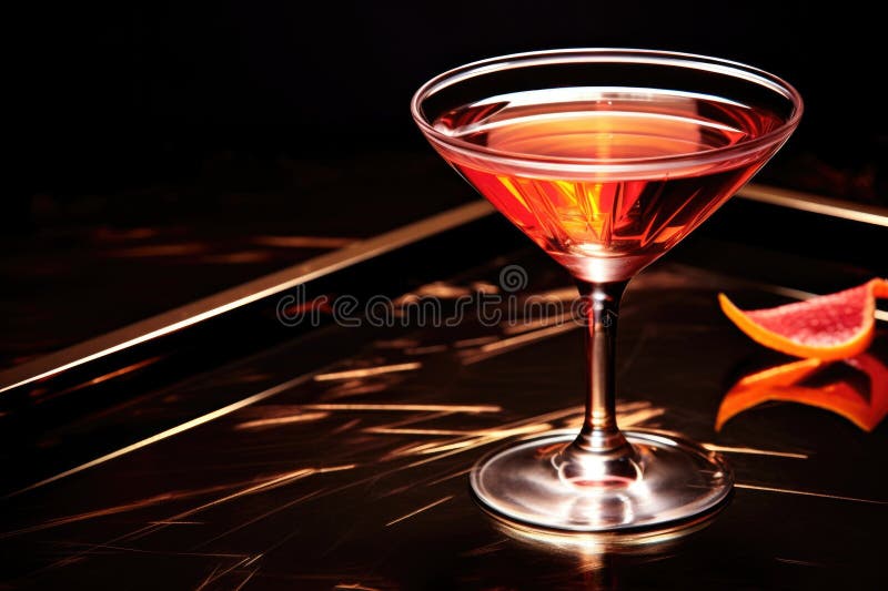 High Contrast Shot of a Cosmopolitan Cocktail in Warm Lighting Stock ...
