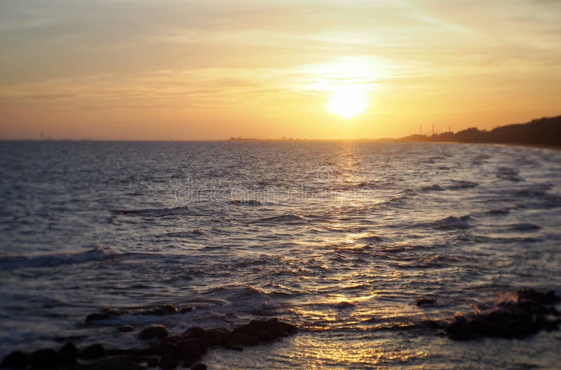 High contrast sunset sea stock image. Image of beautiful - 72698645