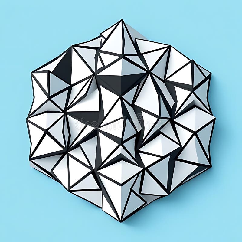 High-Contrast Triangle Maze Design in Black and White Stock ...