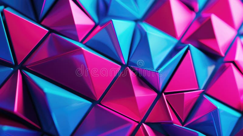 High Contrast Vibrant 3D Geometric Pattern with Interlocking Triangles ...