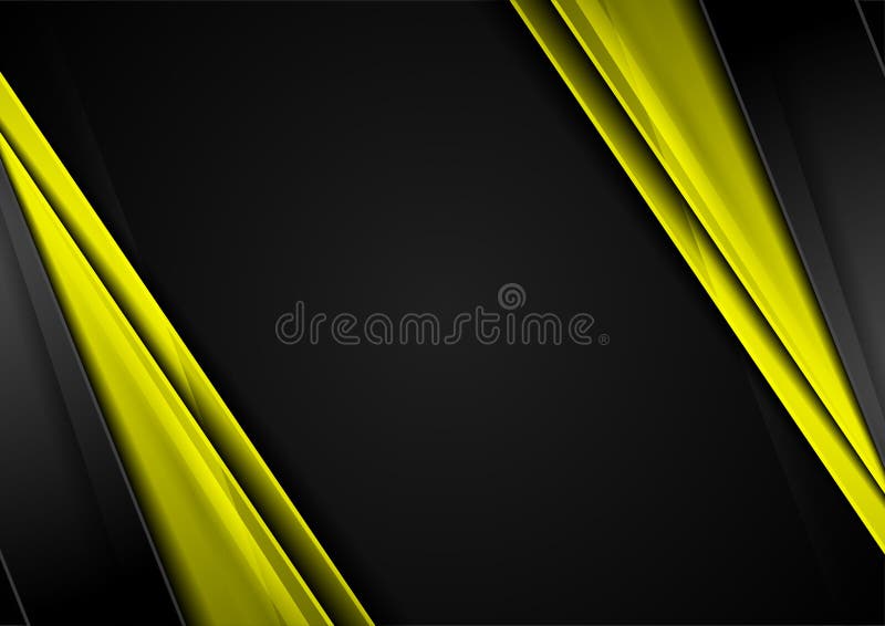 High Contrast Yellow Black Abstract Tech Corporate Background Stock ...