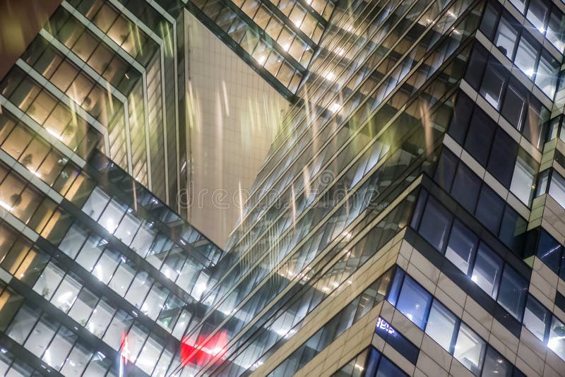 High Corporate Building at Night Stock Photo - Image of office ...