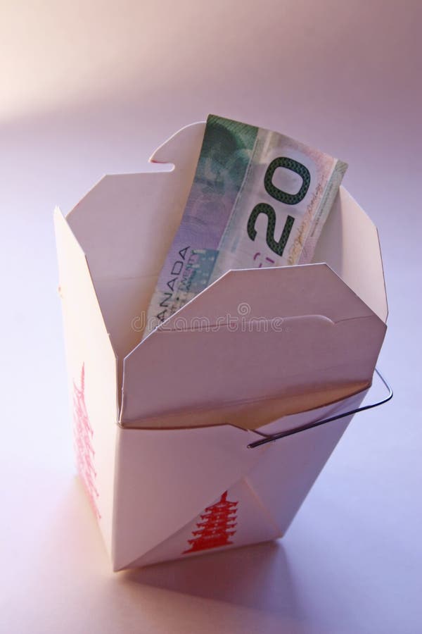 High Cost of Take Out Food stock image. Image of papers - 194041