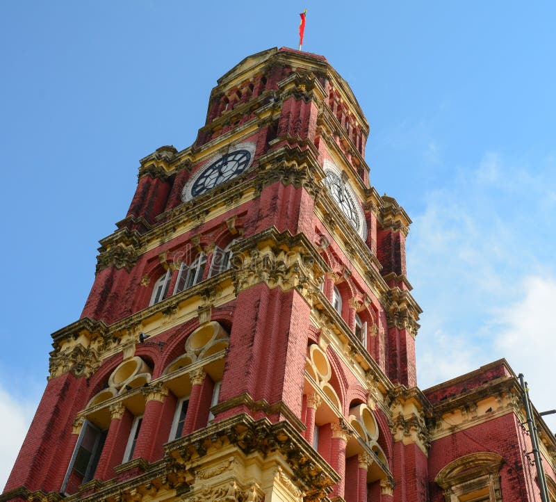 High Court in Yangon, Myanmar Stock Image - Image of clock ...