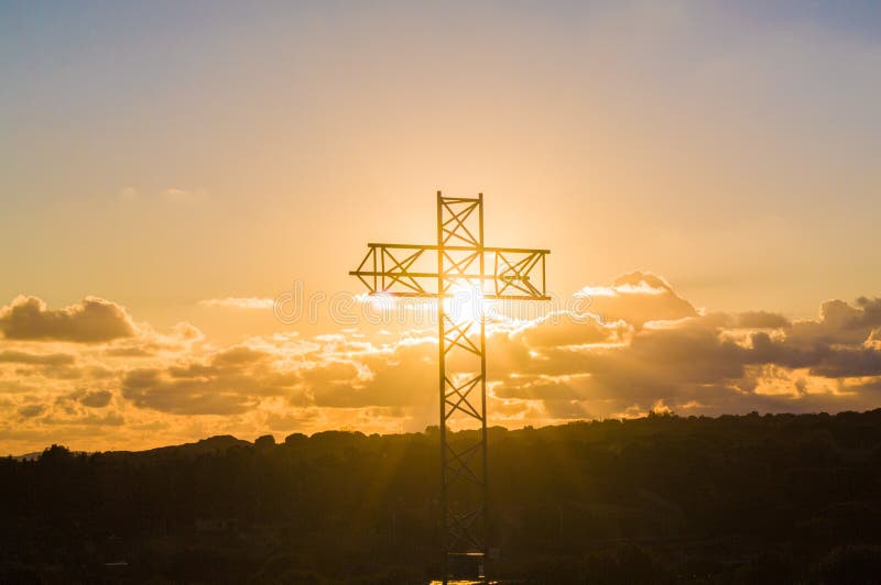 High Cross in backlight stock photo. Image of sunset - 52572926