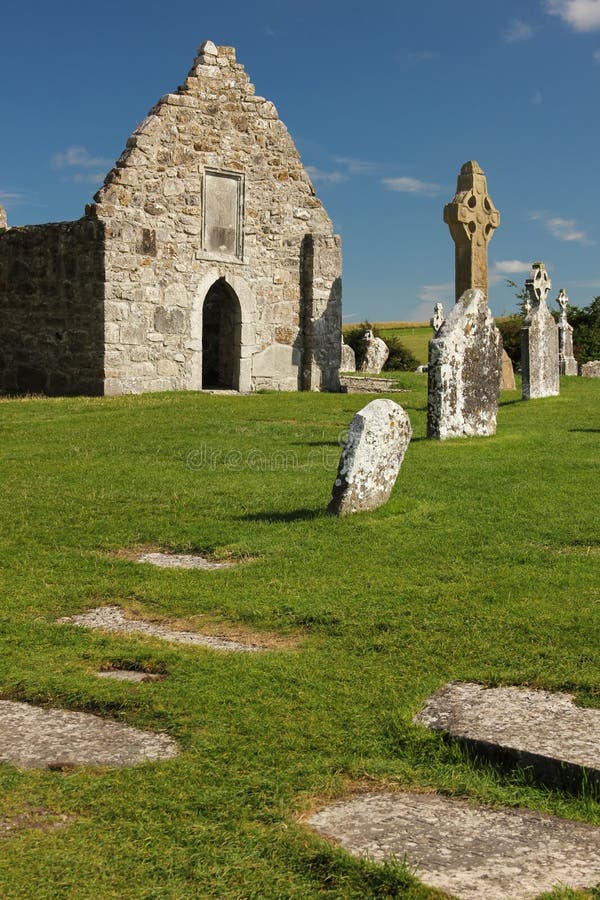 High Cross of the Scriptures. Clonmacnoise. Ireland Stock Image - Image ...
