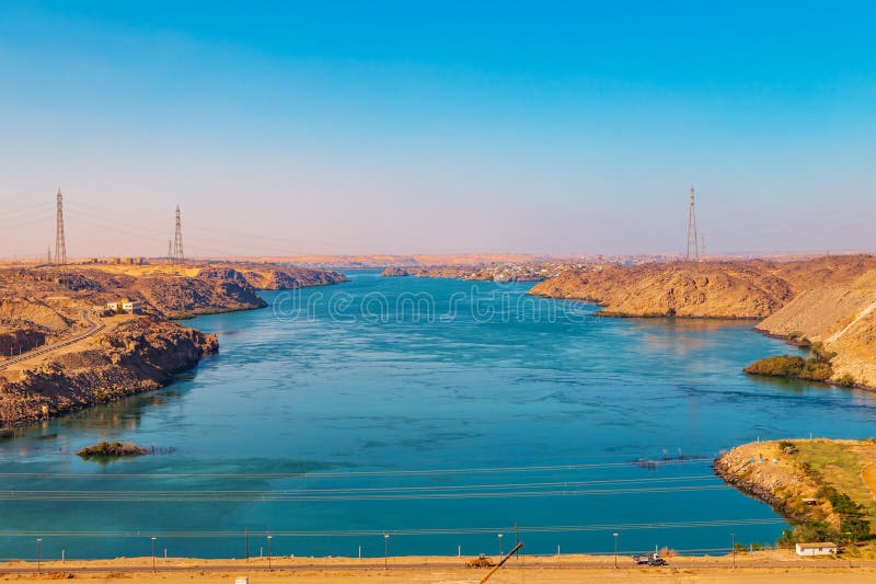 High Dam in Aswan. Hydroelectric Power Generation Stock Image - Image ...