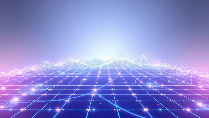 High-definition Abstract Grid Network Landscape Using Modern Low-poly ...