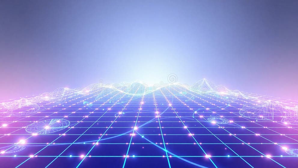 High-definition Abstract Grid Network Landscape Using Modern Low-poly ...