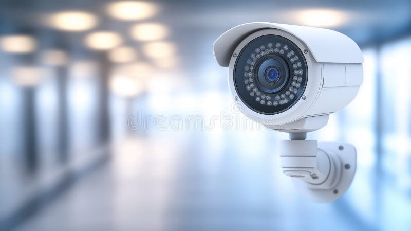 High-Definition Adjustable Lens Security Camera Mounted on Office ...