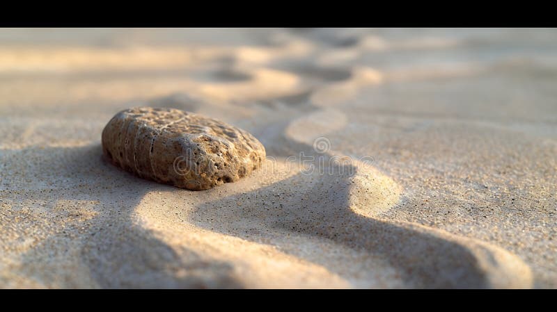 High-definition Capture of a Zen Garden, Single Rake Line in Sand, One ...