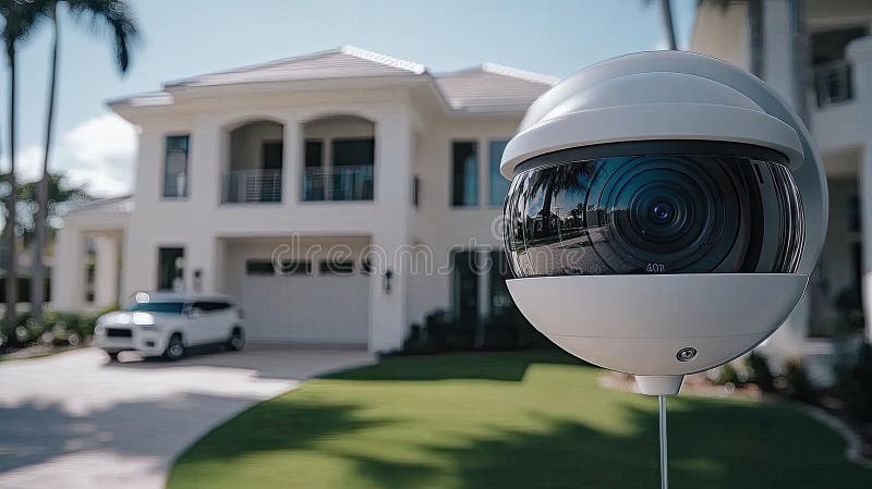 High-definition CCTV Camera Captures a Luxury Car and Contemporary Home ...