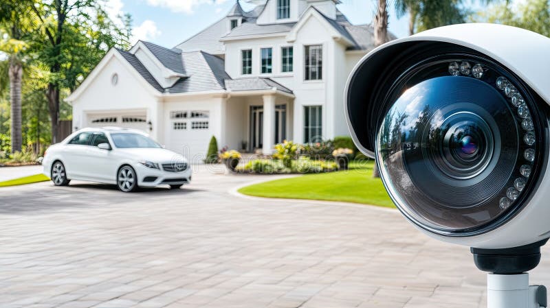 High-definition CCTV Camera Captures a Luxury Car and Contemporary Home ...