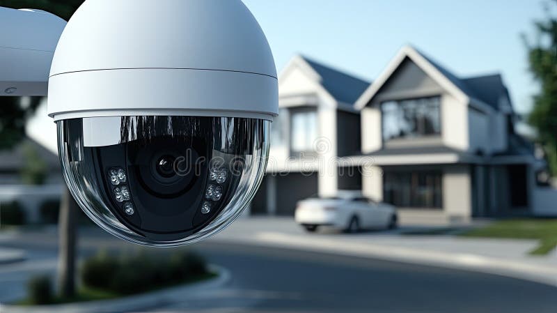 High-definition CCTV Camera Captures a Luxury Car and Contemporary Home ...