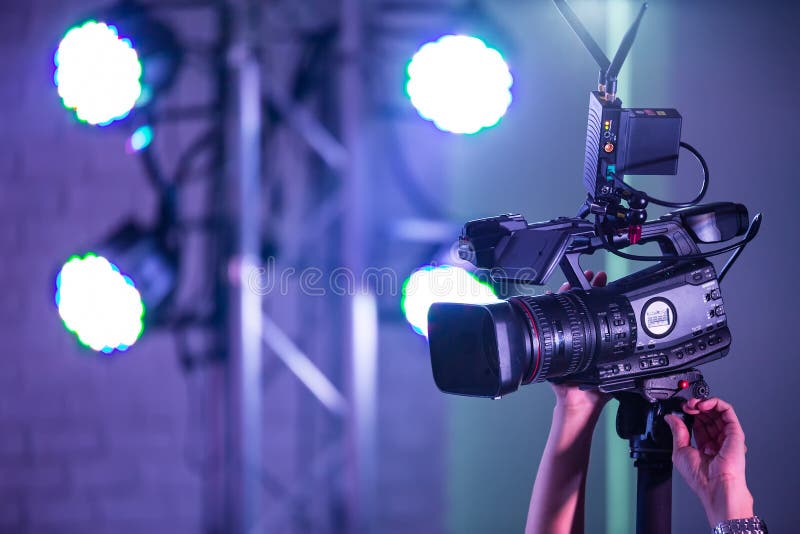 High Definition Cinema Camera on a Movie Set Stock Image - Image of ...