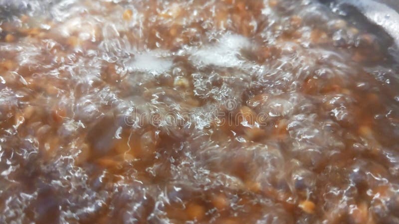 Close-Up of Boiling Liquid with Ingredients for Cooking or Science ...