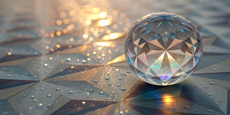 High-Definition Crystal Glass Refraction with Prismatic Light, AI ...