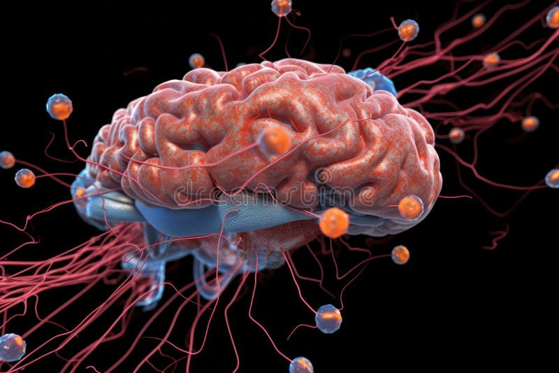 A High-definition 3D Rendering of Brain Neurons, Showcasing the ...