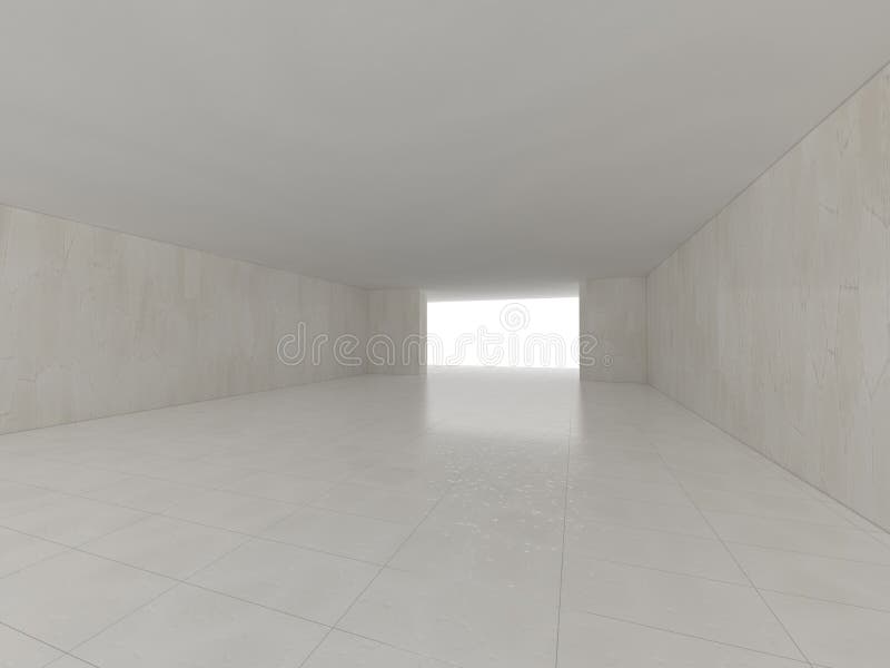 High Definition Empty White Room. 3D Stock Illustration - Illustration ...