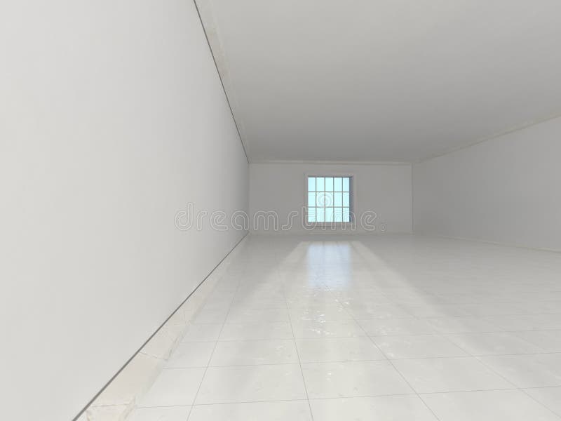 High Definition Empty White Room. 3D Stock Illustration - Illustration ...