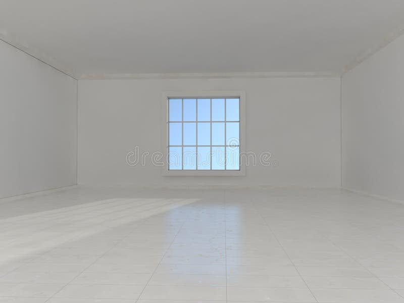 High Definition Empty White Room. 3D Stock Illustration - Illustration ...