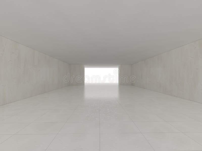 High Definition Empty White Room. 3D Stock Illustration - Illustration ...
