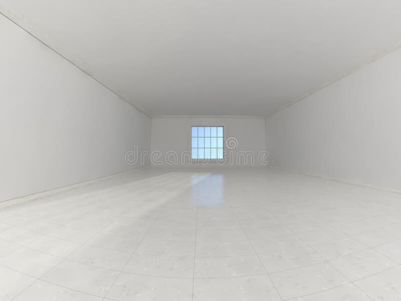 High Definition Empty White Room. 3D Stock Illustration - Illustration ...