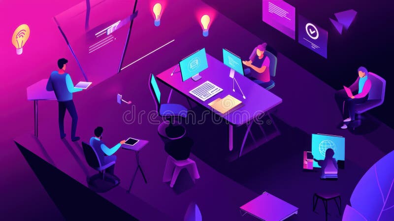 Global Network Collaboration Stock Illustration - Illustration of ...