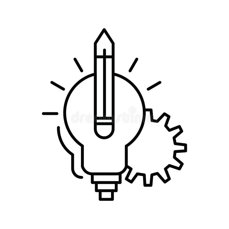 High-Definition Idea Lamp Concept Illustration - Adjustable Stroke ...