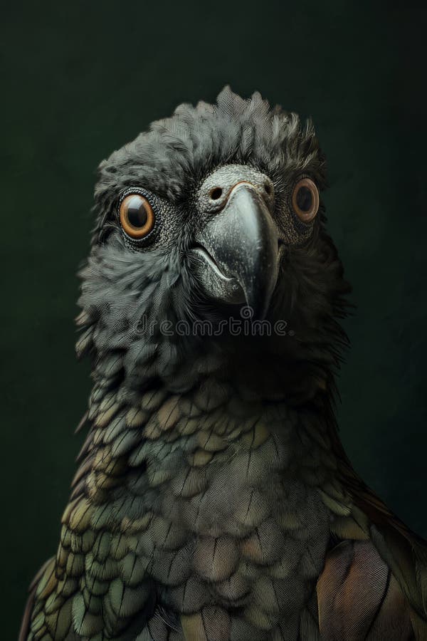 Mischievous Kea Portrait on Green Stock Illustration - Illustration of ...